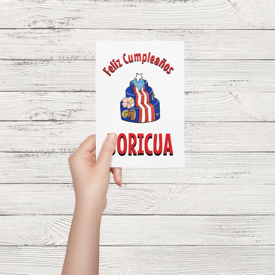 Printable Birthday Card Feliz Cumpleanos Puerto Rican Flag Instant ...