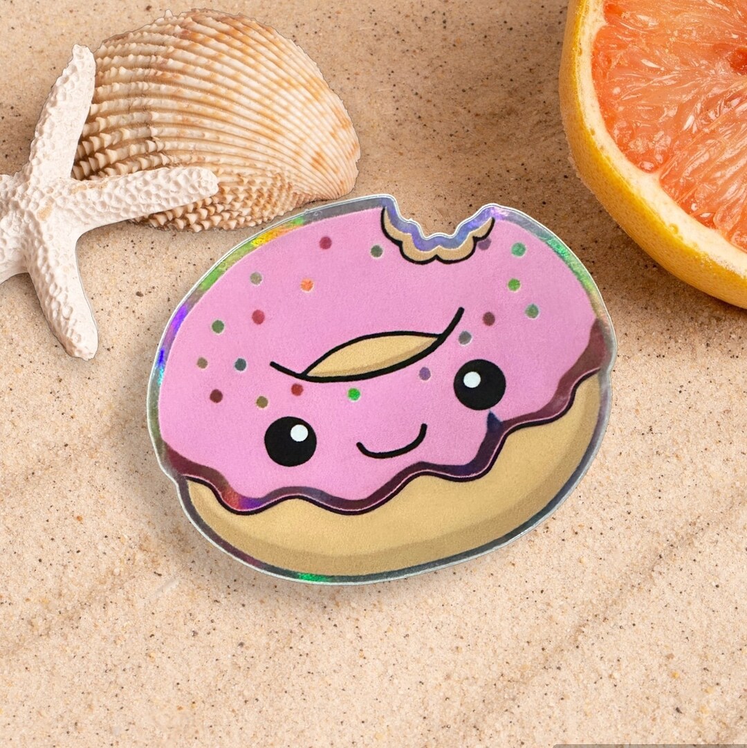 Kyoot Donut Holographic Vinyl Sticker - Etsy