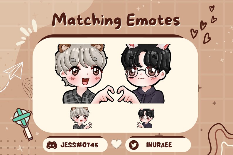 Custom Cute Emotes, Emojis, Stickers and Badges Pack for Twitch or ...