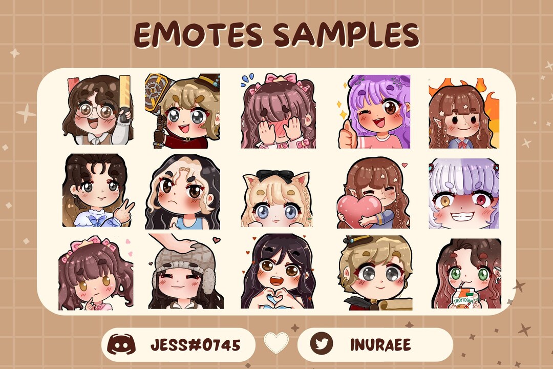 Custom Cute Emotes, Emojis, Stickers and Badges Pack for Twitch or ...