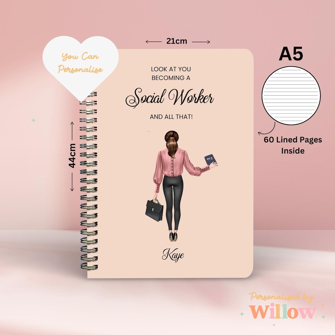Personalized Social Worker Notebook: A5 Wire-bound Journal - Etsy UK