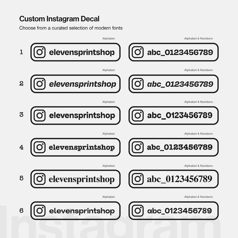Minimal Custom Instagram Sticker Border Style Social Media Tag Name Car ...