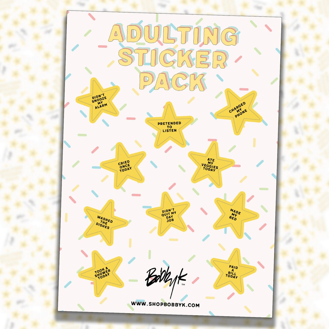Adulting Sticker Pack Sheet - Etsy