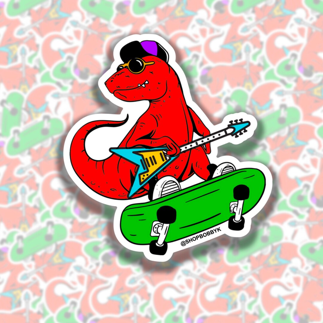 Rad T-rex Sticker - Etsy
