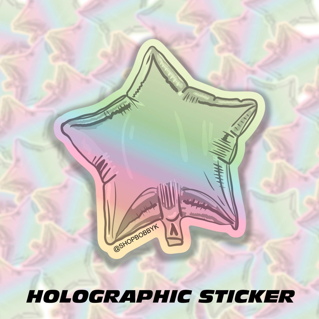 Star Mylar Balloon Holographic Sticker - Etsy
