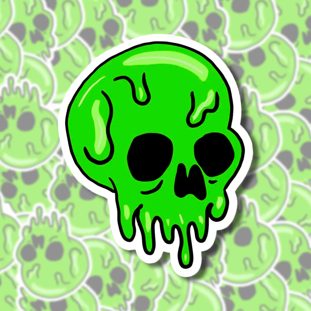 Slimey Skull Sticker - Etsy