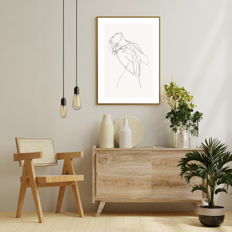 Dibujos A Lápiz Desnudos Dibujo De Línea De Mujer Etsy México