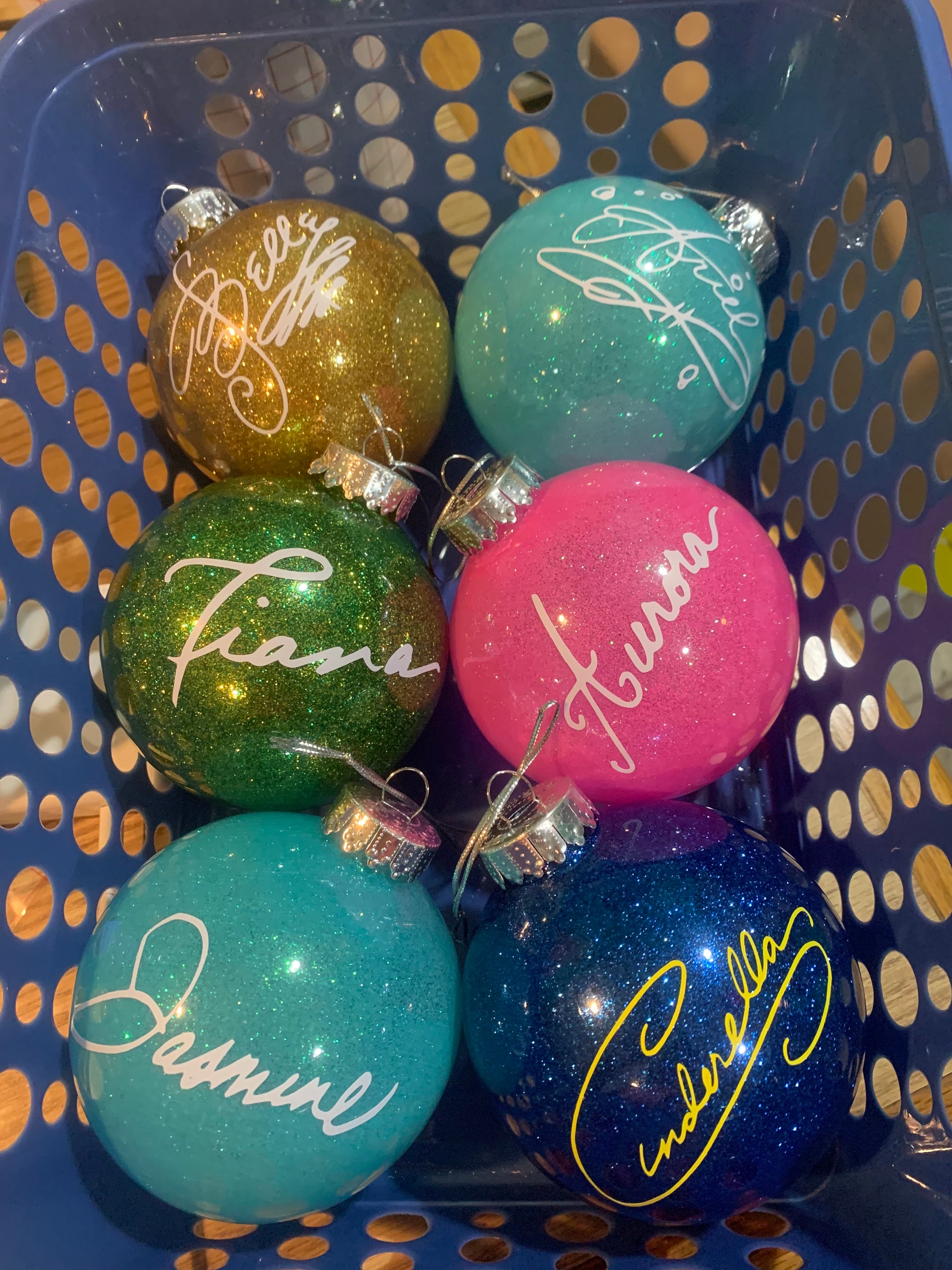 Disney Character Autograph, Disney Princess Ornaments - Etsy