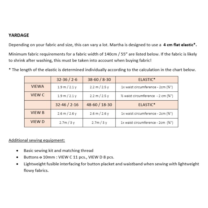 MARTHA Skirt Pdf Sewing Pattern Rock Pdf Schnittmuster - Etsy