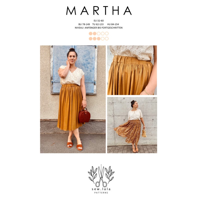 MARTHA Skirt Pdf Sewing Pattern Rock Pdf Schnittmuster - Etsy
