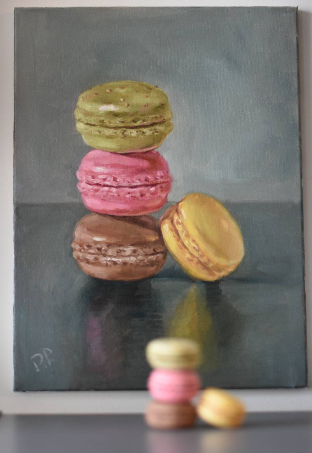 Macarons Painting, Original Painting, Oil on Canvas Painting, Macaroons ...