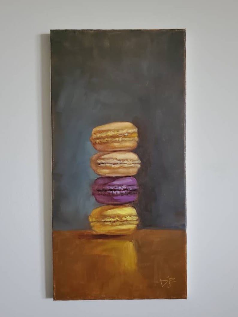Macarons Painting, Original Oil Painting, Macaroons, Macaron Lovers ...