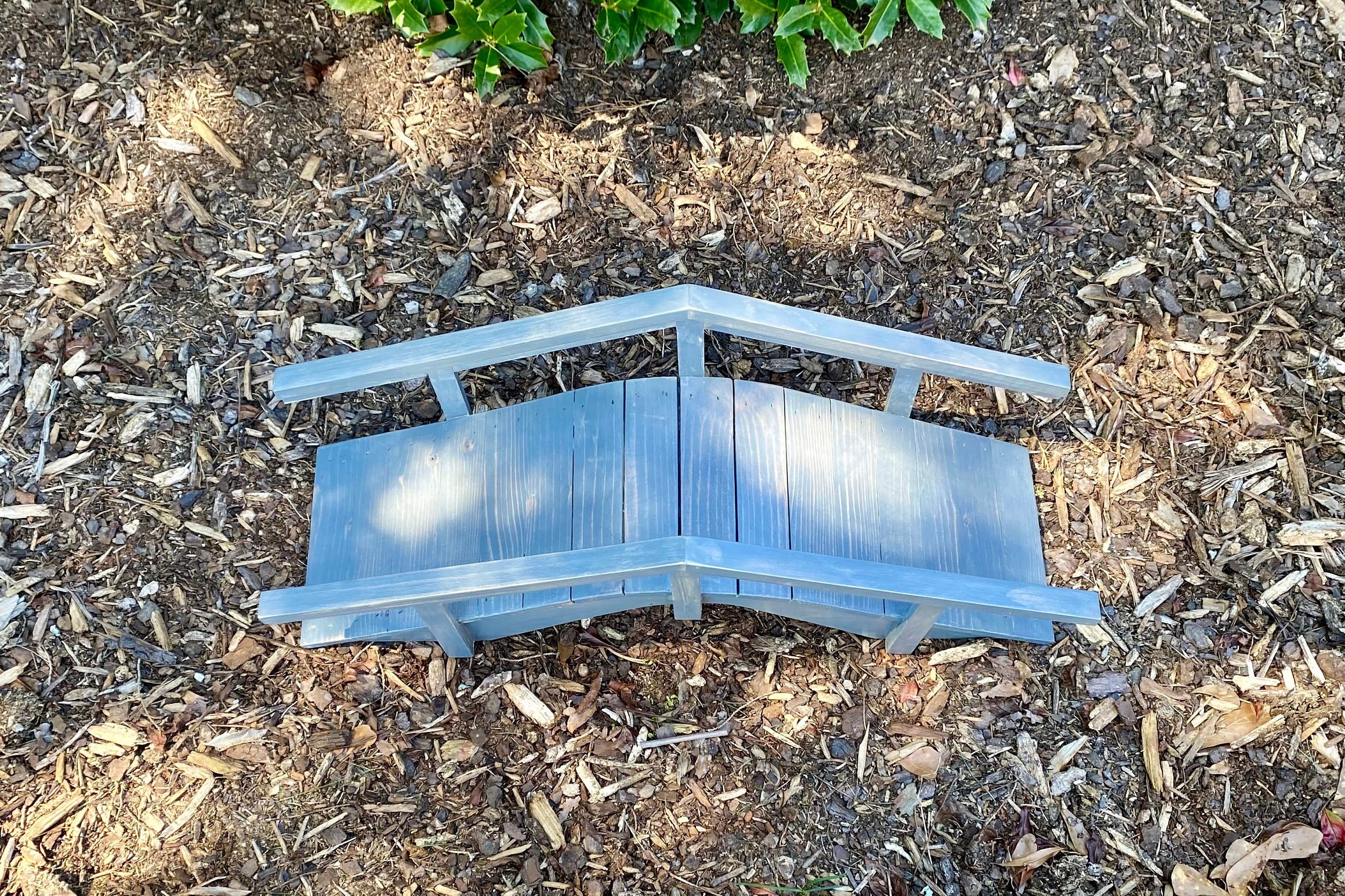 Gray Wooden Garden Bridge / Decorative Garden Bridge / Wooden Display ...