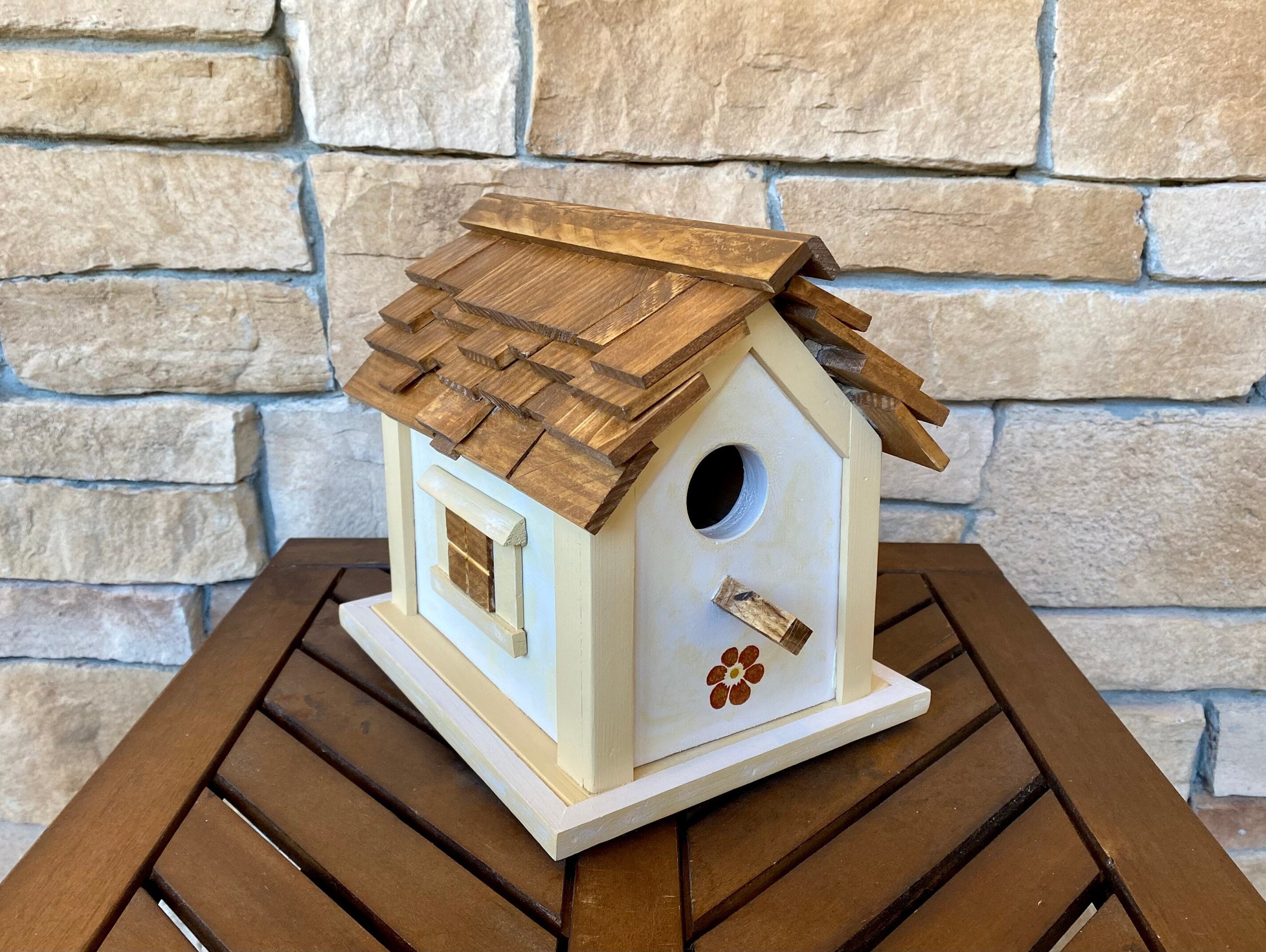 Decorative Country Style Birdhouse / Shingle Roof Birdhouse / Cottage ...