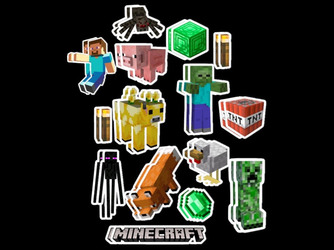 MINECRAFT Glossy Sticker Steve, Mine Craft Gift, Nerd Laptop Sticker ...