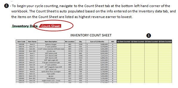 ABC Cycle Counting Analysis in Excel_ With Training Instructions - Etsy
