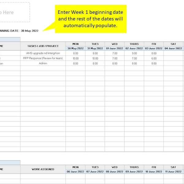 Employee Schedule Template - Etsy