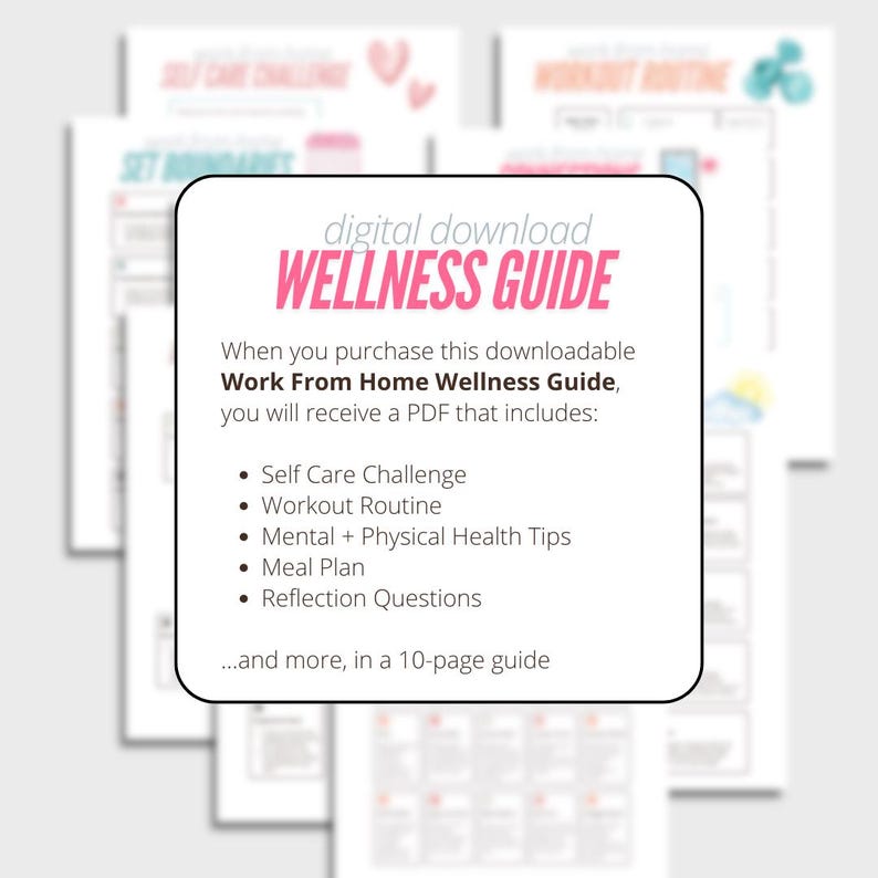 Work From Home Wellness Guide: Meal Plan, Workouts, Self-care, and ...