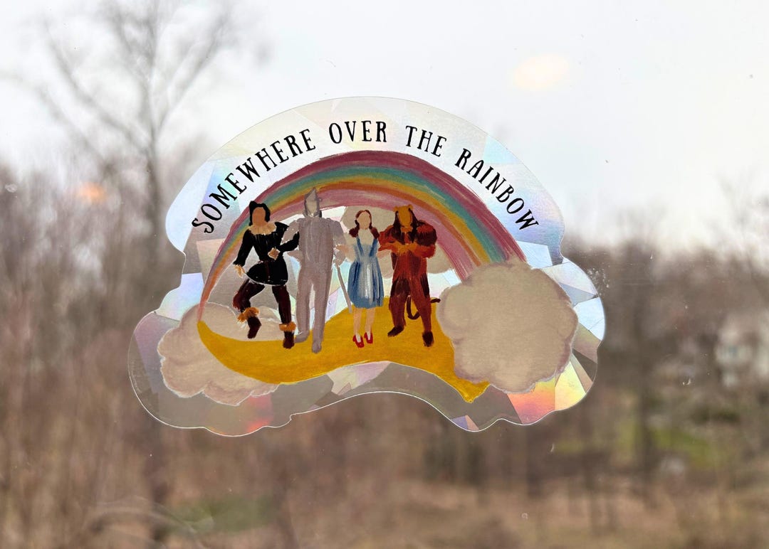 Wizard of Oz Rainbow Window Suncatcher Sticker - Scarecrow, Dorothy ...