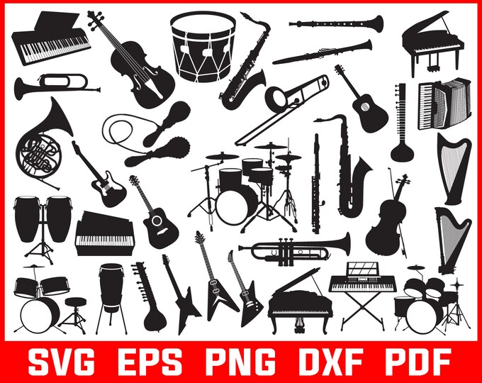 Music Instruments Svg Guitar Svg Music Drum Svg Music - Etsy Canada