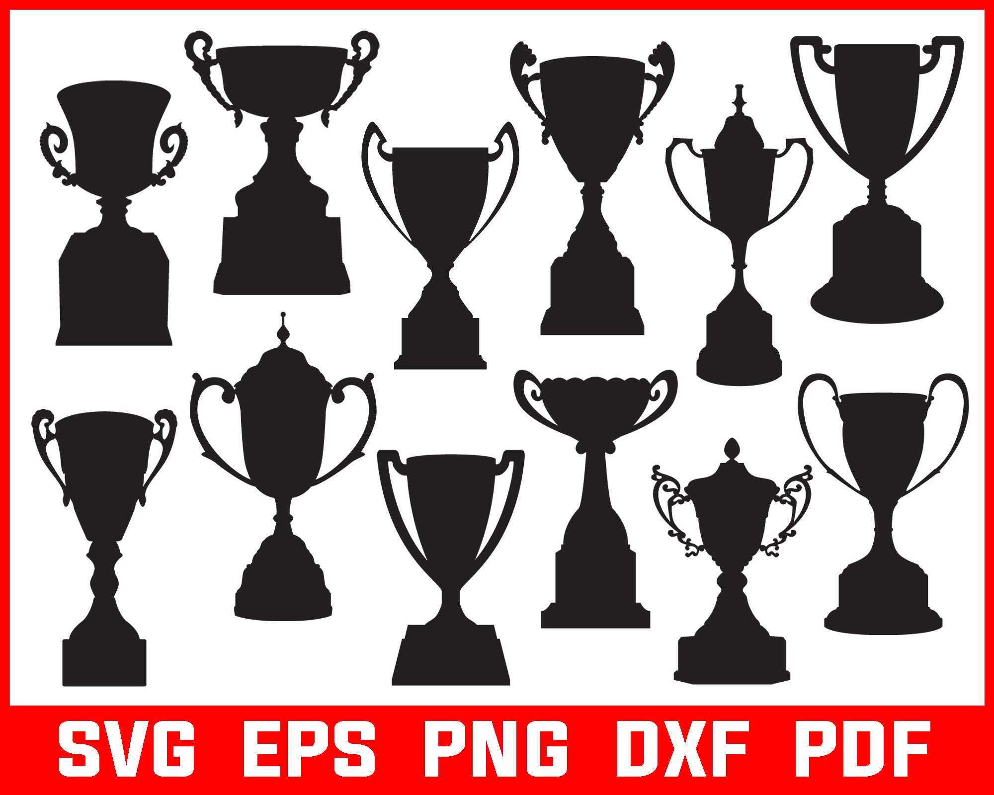 12 Trophy SVG Bundle Trophy Dxf Trophy Png Trophy Eps - Etsy
