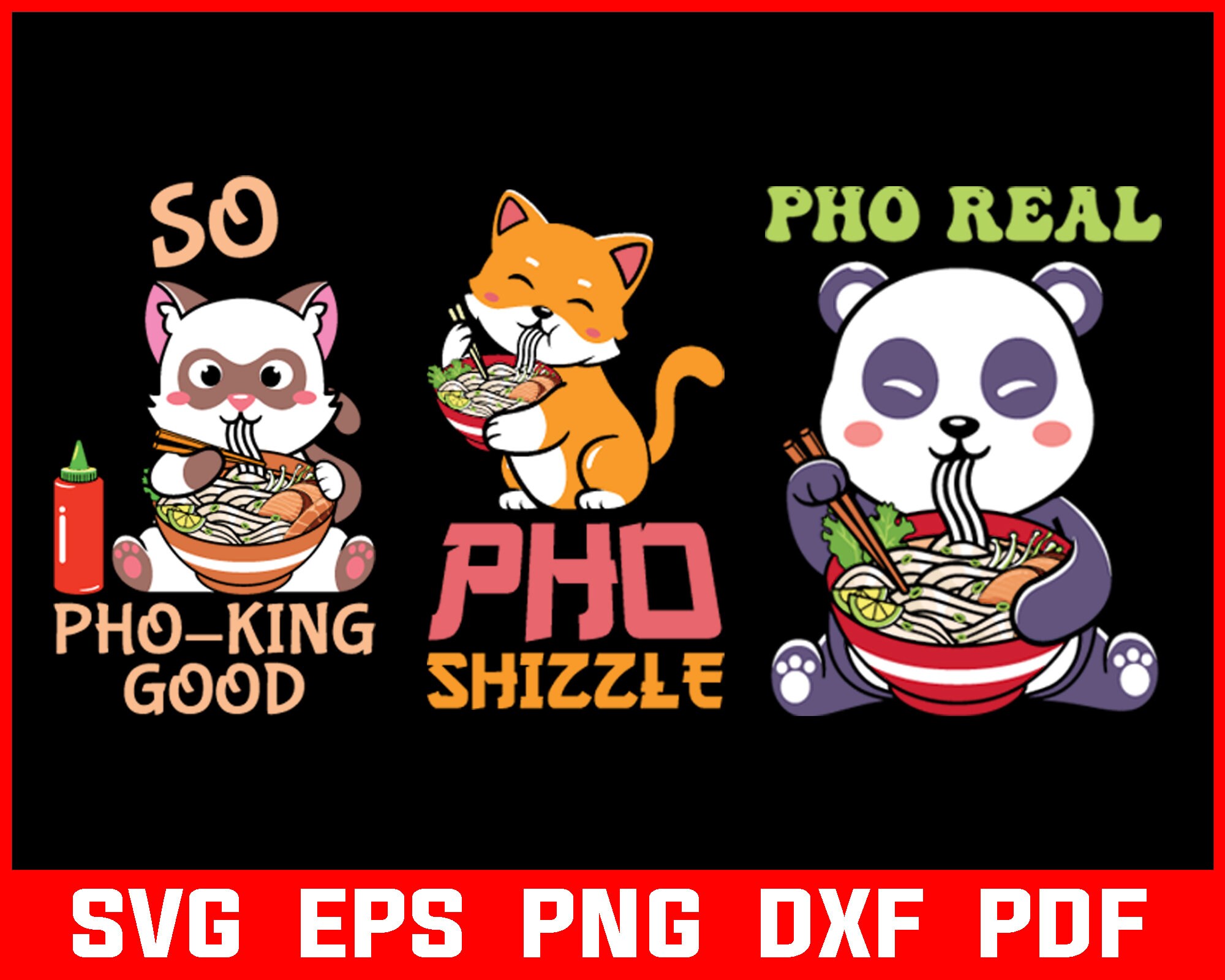 Pho-svg Bundle Food Pun Silhouette Cricut Cut File Funny - Etsy