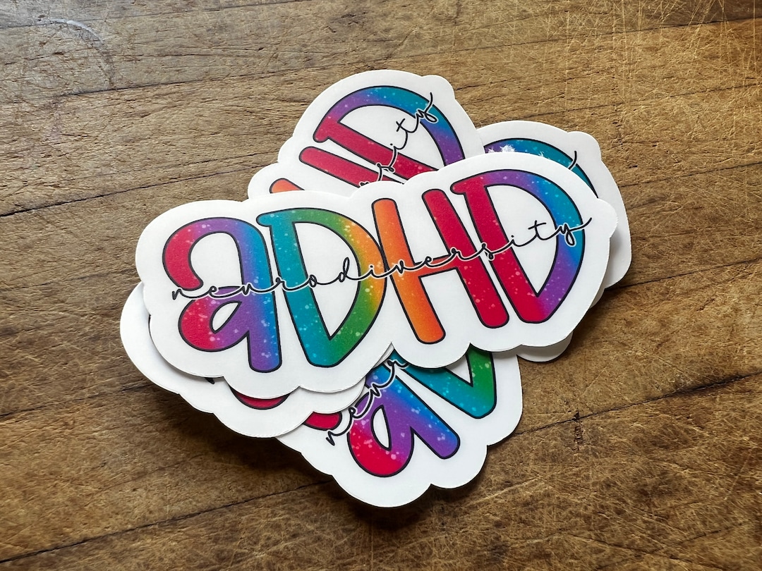 Neurodivergent Pride Sticker for ADHD Awareness Laptop Drink Bottle ...
