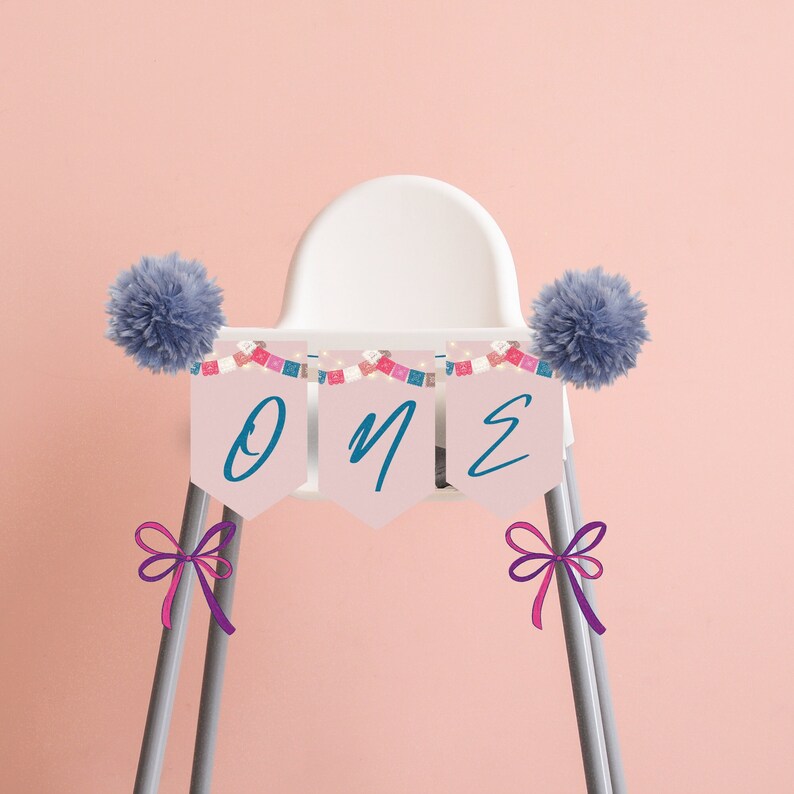 ONE Year Party Printable Bunting Sweet One Birthday High - Etsy