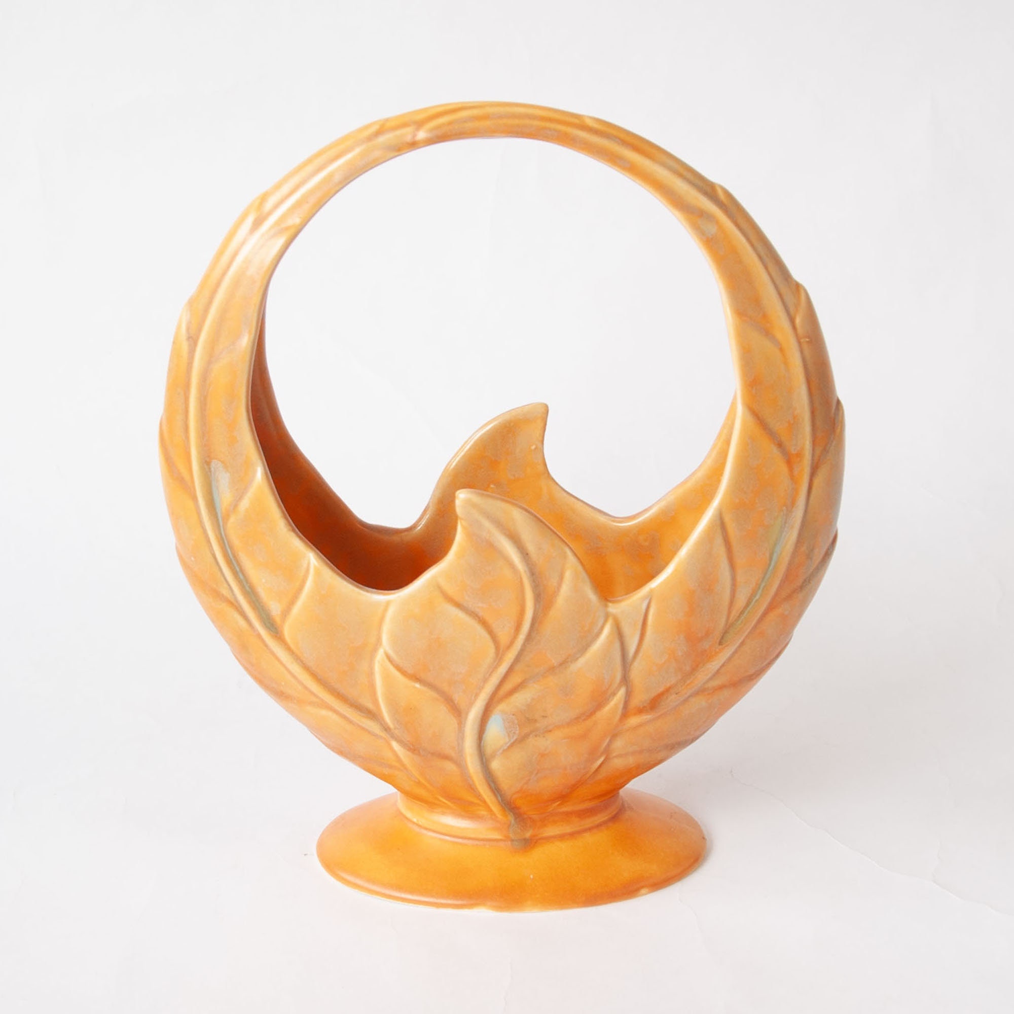 Large Beswick Vase With Leaf Form Ring Handle Mottled Pale - Etsy Australia