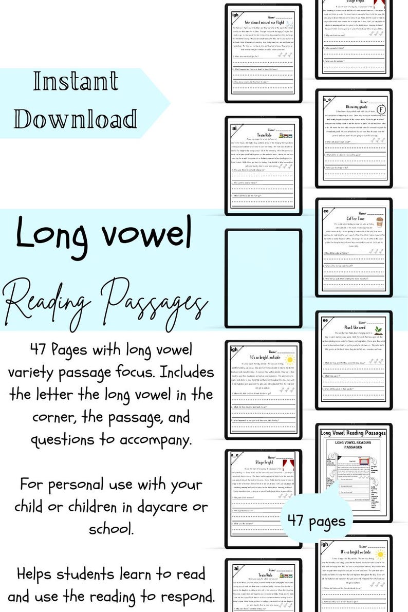 Long Vowel Passages - Etsy