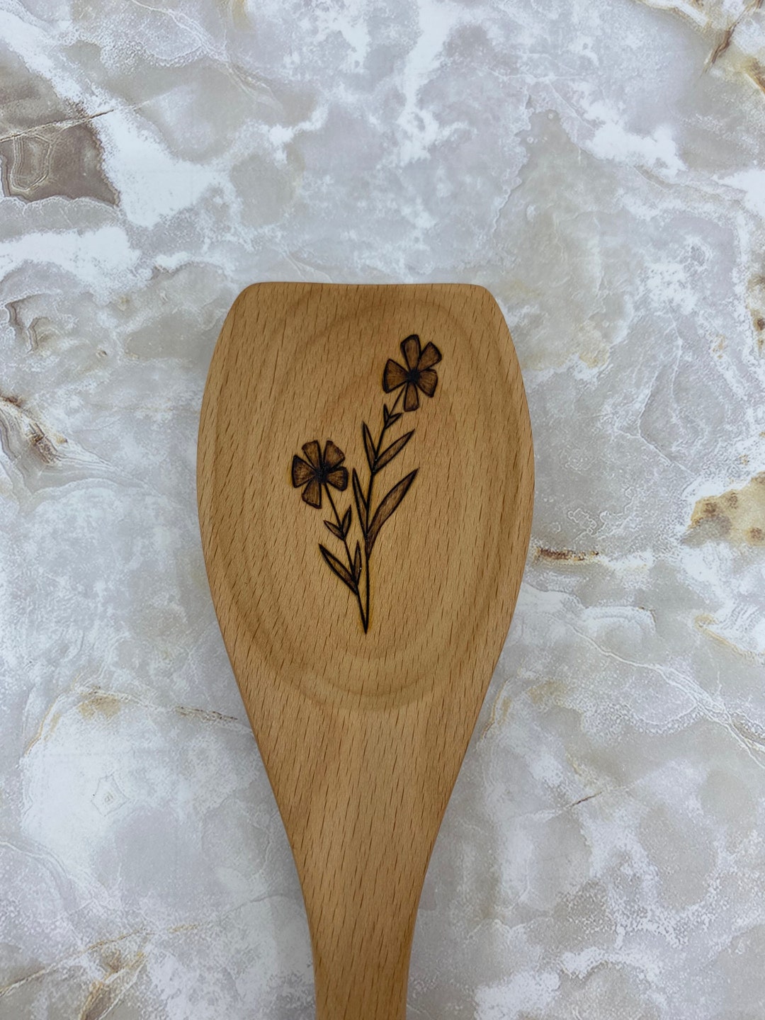 Dainty Floral Design - Cute Woodburned Spoon - Functional Kitchen ...
