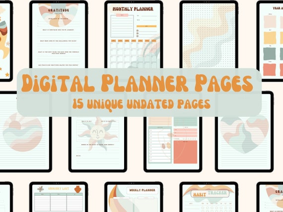 Digital Groovy Planner Pages Printable or Digital Undated - Etsy