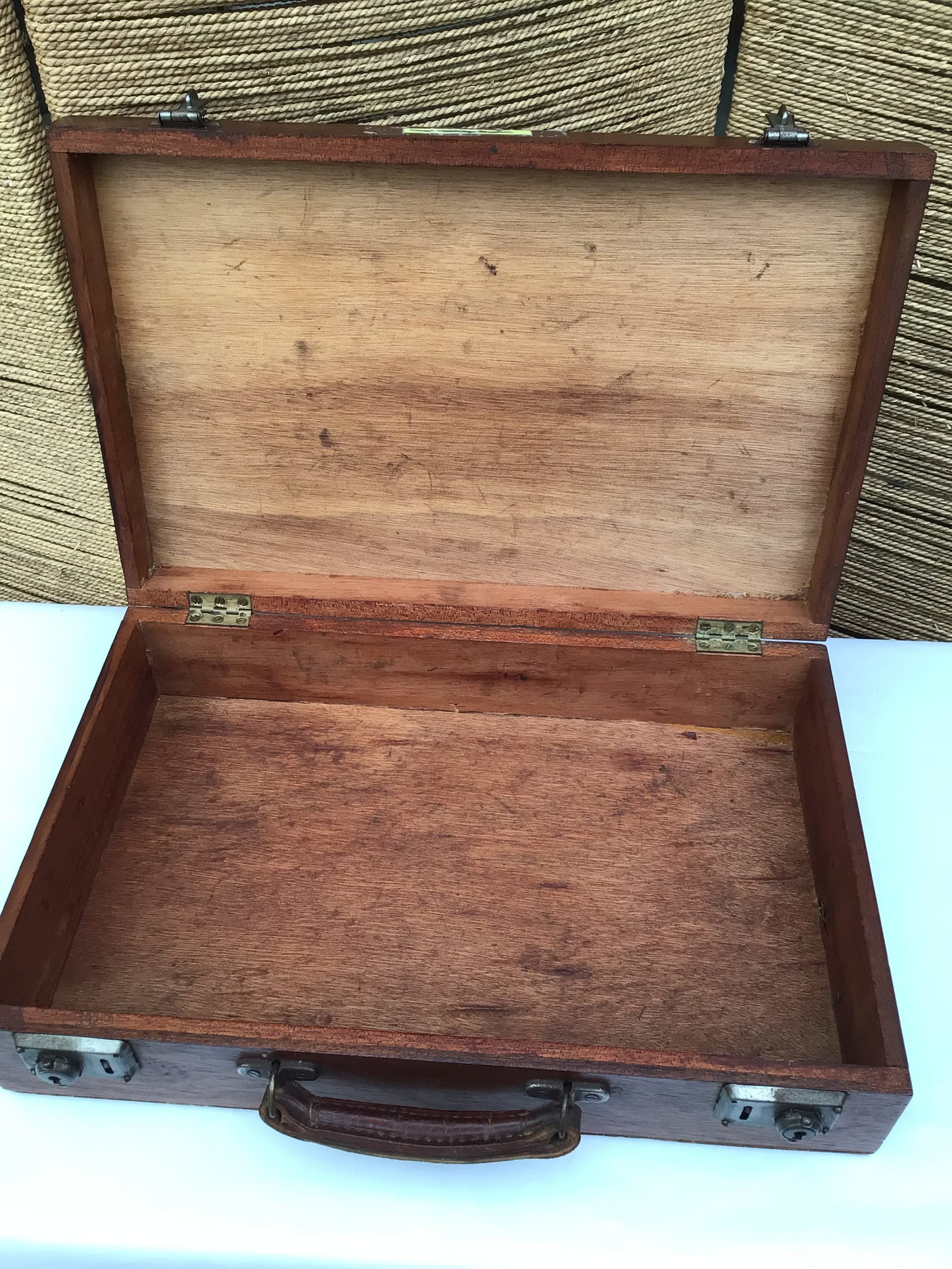 Antique Vintage Wood Briefcase, Late Victorian/early 20th Century File ...