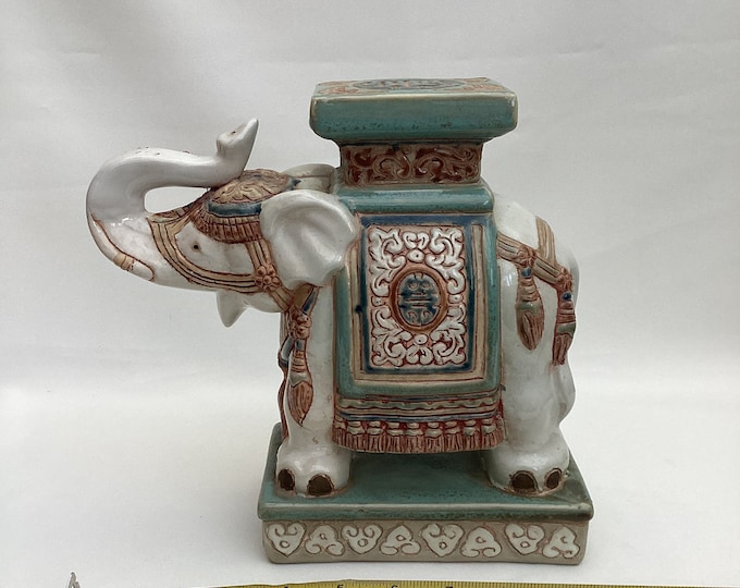 Vintage Ceramic Indian Elephant Plant Stand Ornament - Etsy