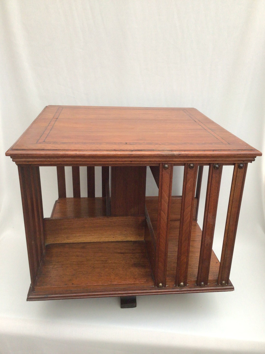 Large Than Usual Antique English Inlaid Mahogany Tabletop Revolving ...