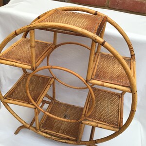 Rare Early/mid Century Bamboo Round Display Shelf Unit - Etsy