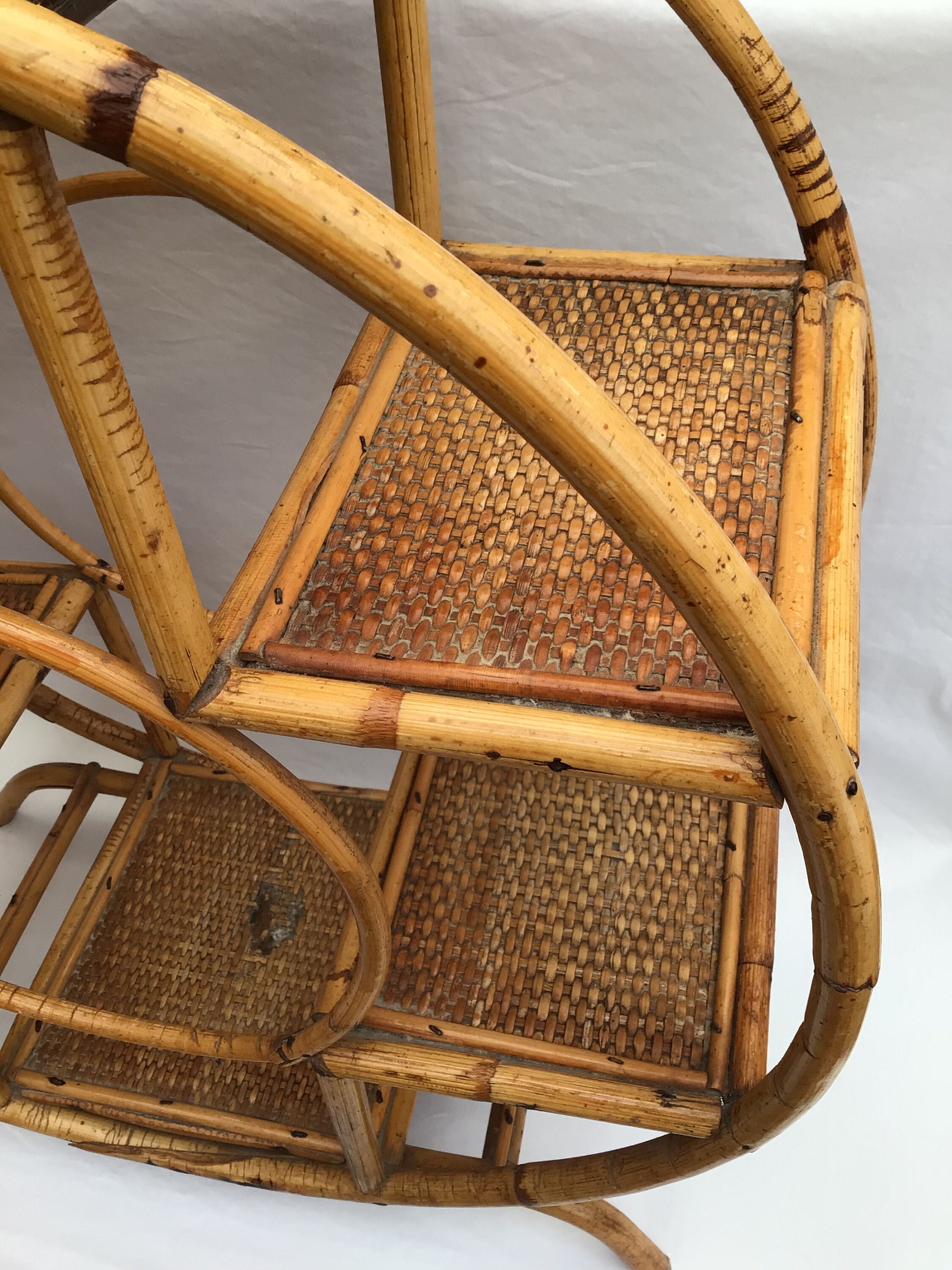 Rare Early/mid Century Bamboo Round Display Shelf Unit - Etsy