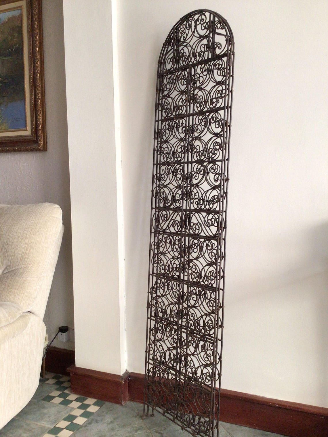 Antique Wrought Cast Iron Room Divider: English Three Panel Screen - Etsy
