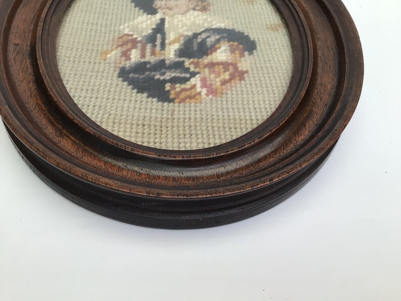 Antique Vintage Wood Portrait Frame, Embroidery Portrait - Etsy