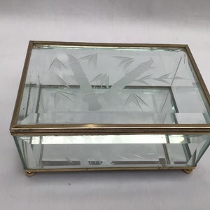 Bevelled Glass Mirrored Trinket Box, Jewellery Display Show Case - Etsy