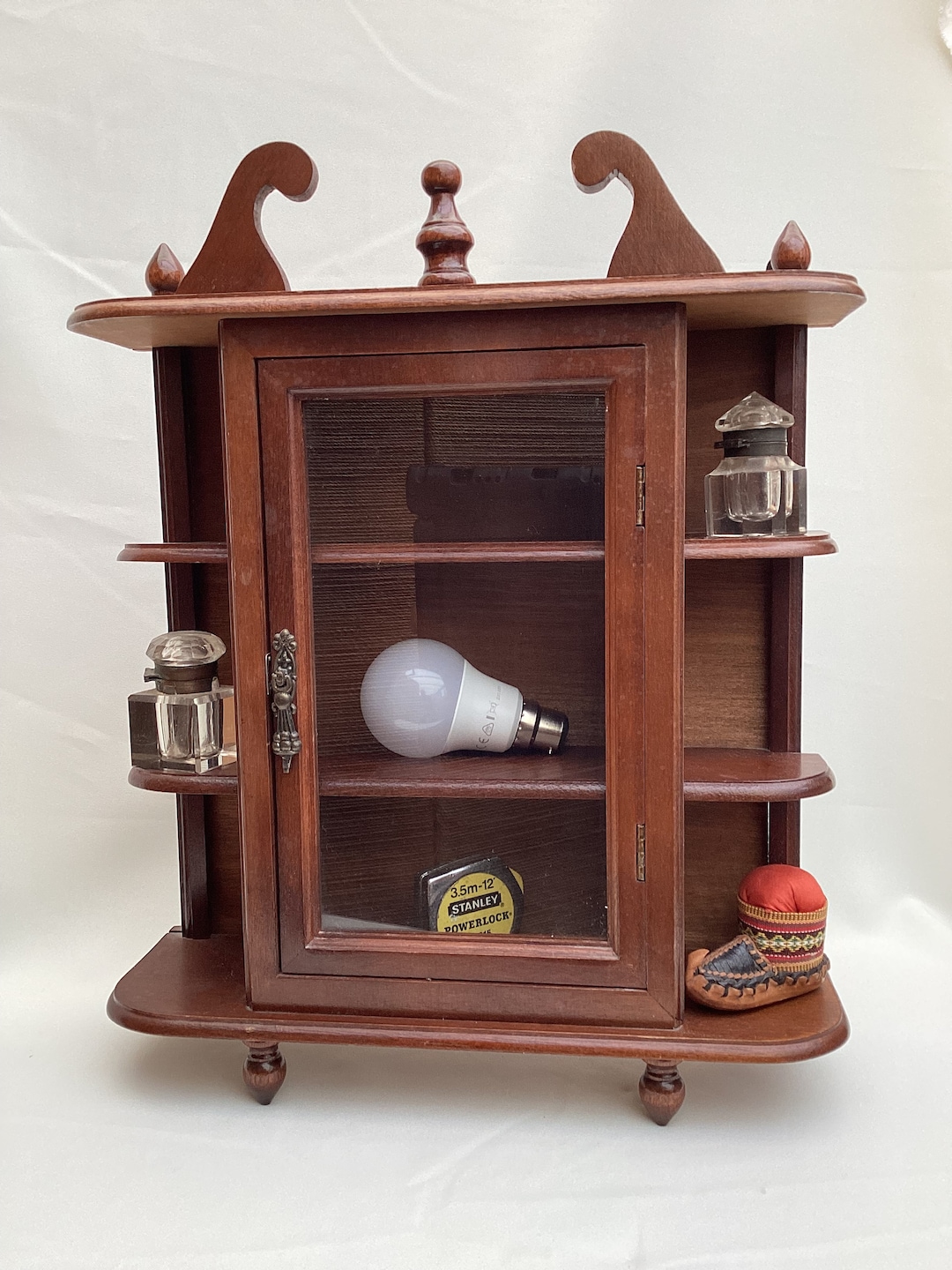 Miniature Display Wooden Glass Door Table Cabinet, Wall Hanging Cabinet ...