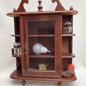 Miniature Display Wooden Glass Door Table Cabinet, Wall Hanging Cabinet ...