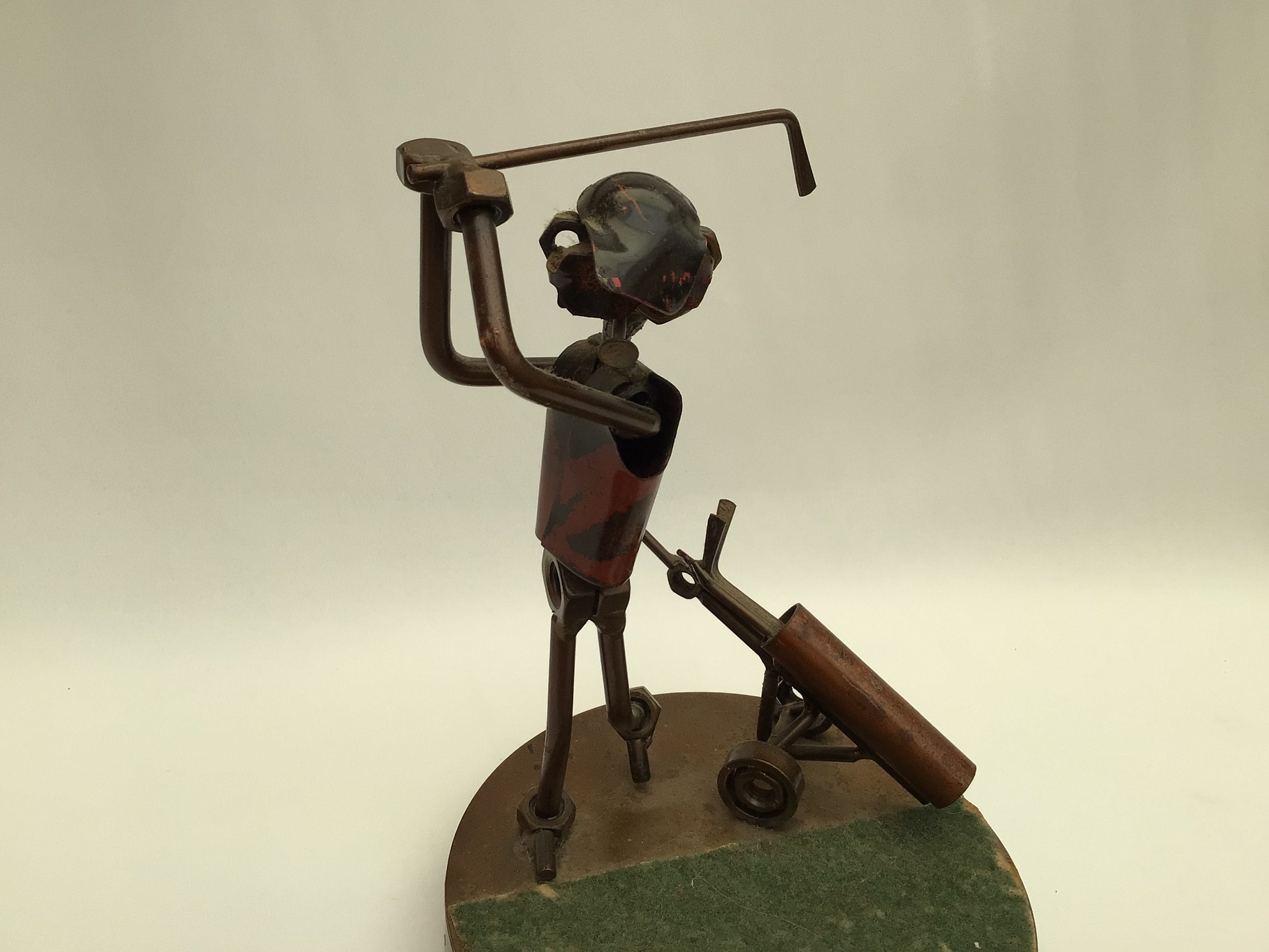 Vintage Metal Nuts and Bolts Art Works Golf Player - Etsy