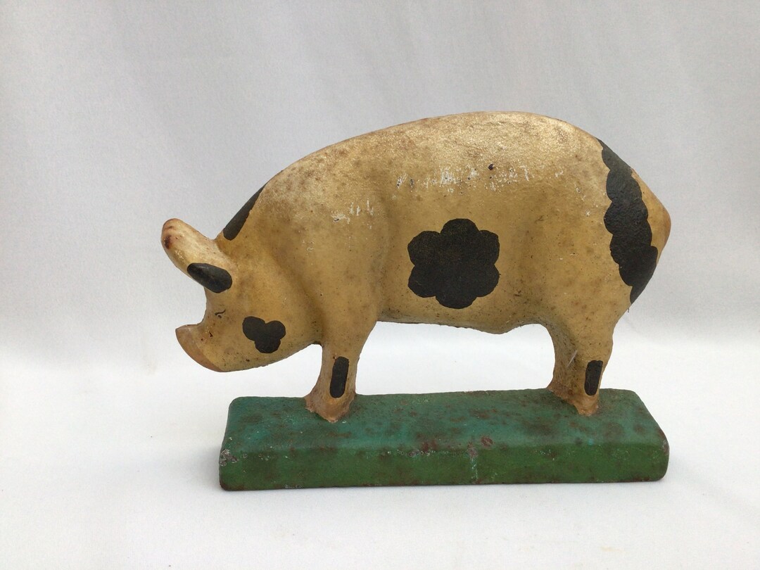 Antique English Cast Iron PIG Door Stop - Etsy