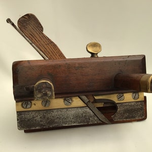 Antique Vintage English Fillister Plough Plane, Wood and Brass Plough ...
