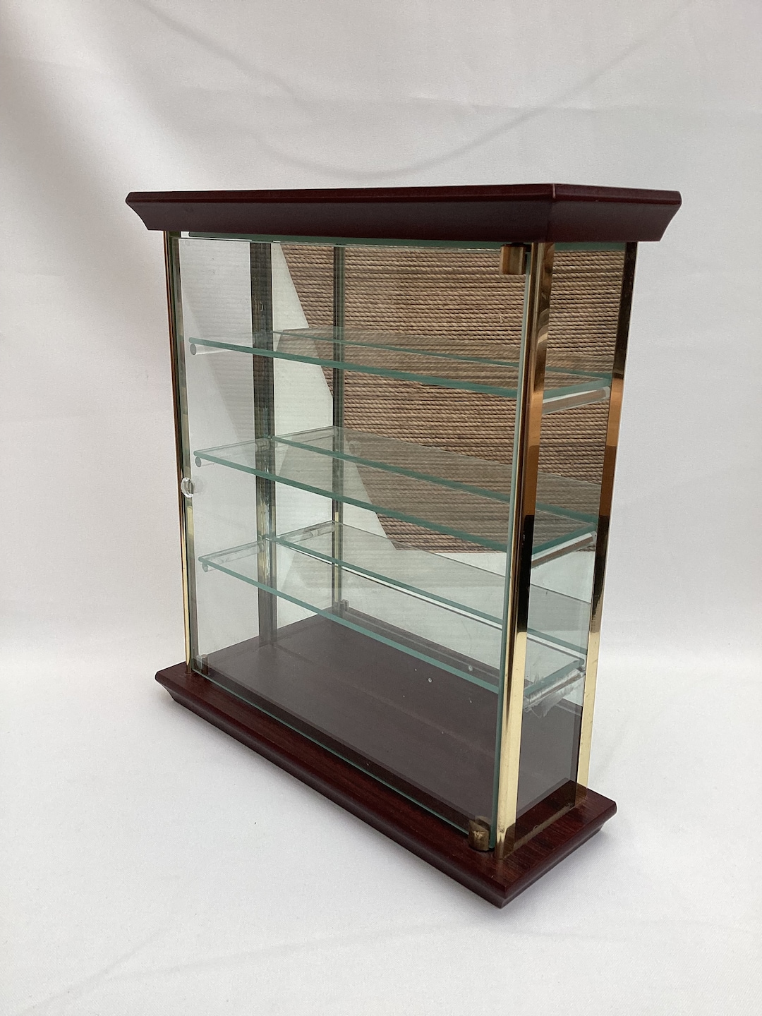 Vintage Glass Mirror Miniature Display Cabinet, Four Tier Display ...