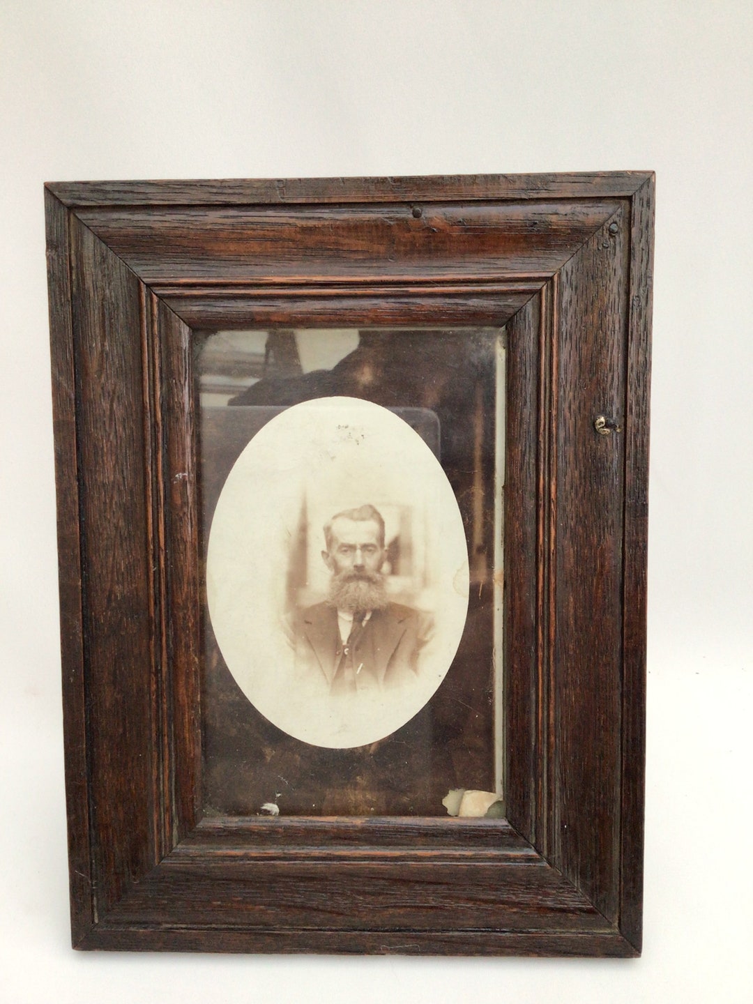Antique England Oak Free Standing Photo Frame Tabletop - Etsy