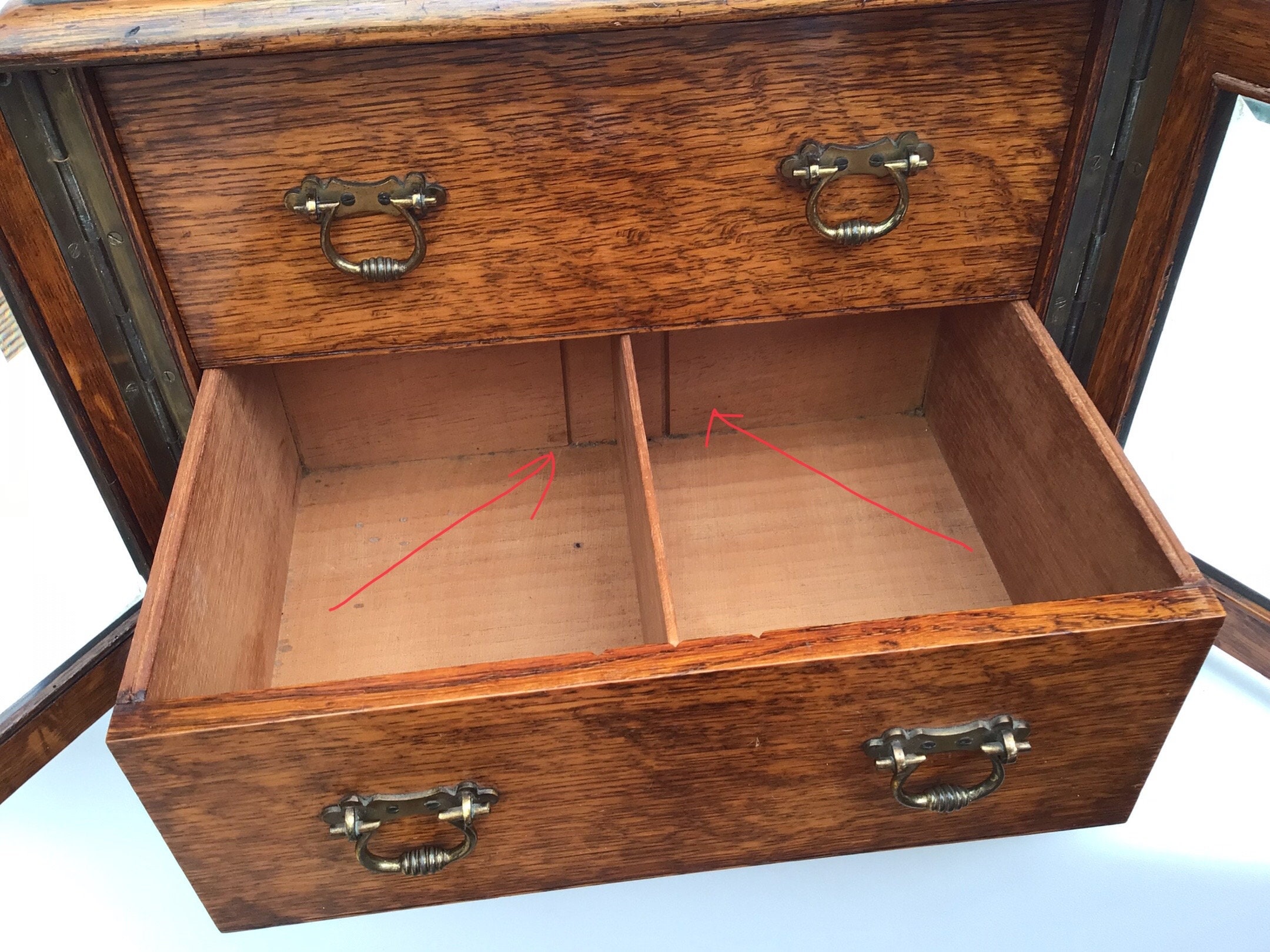Antique English Oak Table Storage Cabinet - Etsy