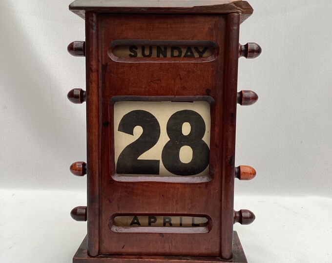 Antique 1900s Oak Perpetual Calendar, Perpetual Calendar, Calendar ...