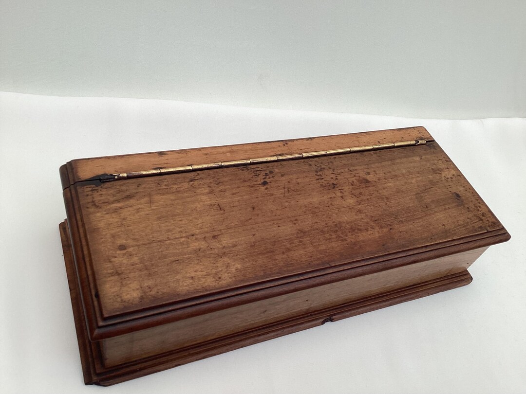 19th Century Antique Solid Hardwood Box. Trinket Box. W. 29cm - Etsy